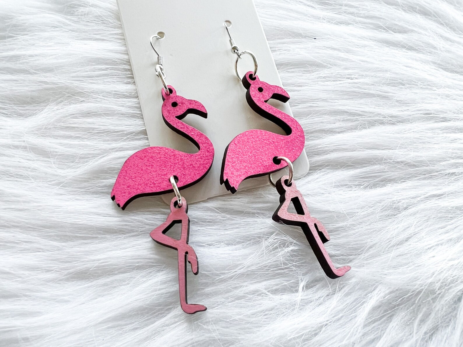 Cute Flamingo Dangles SVG Earrings Glowforge SVG Earring - Etsy