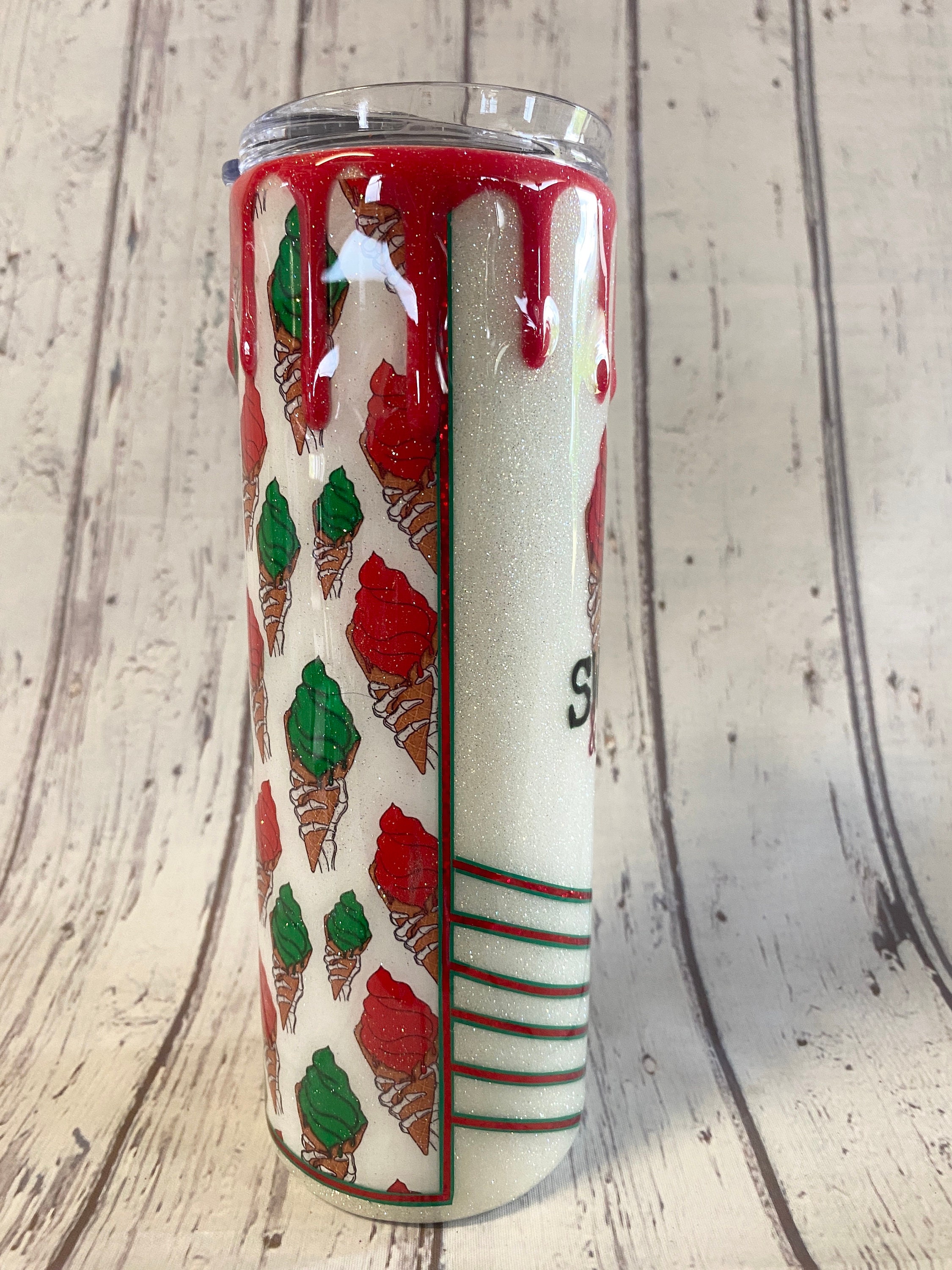 20 Oz. Christmas Glitter Tumbler, Epoxy Drip Tumbler, Christmas Tumbler ...