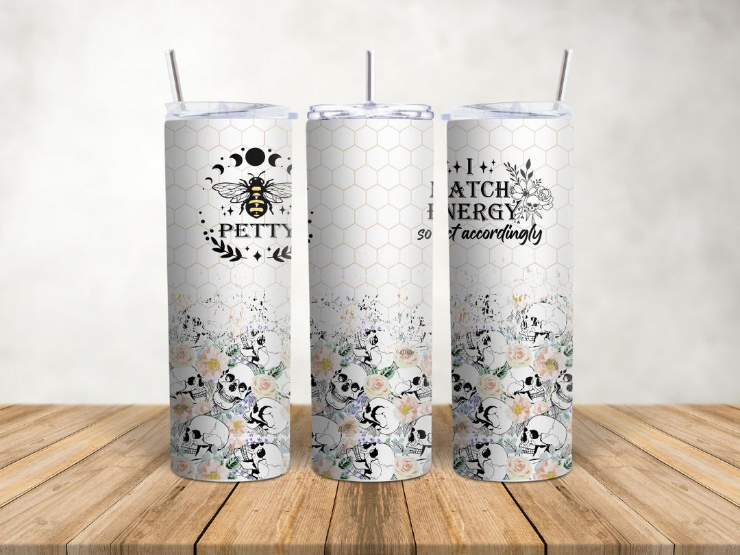 20 Oz Bee Petty Tumbler, Bee Tumbler, Honeycomb, Skull Tumbler, Bees ...