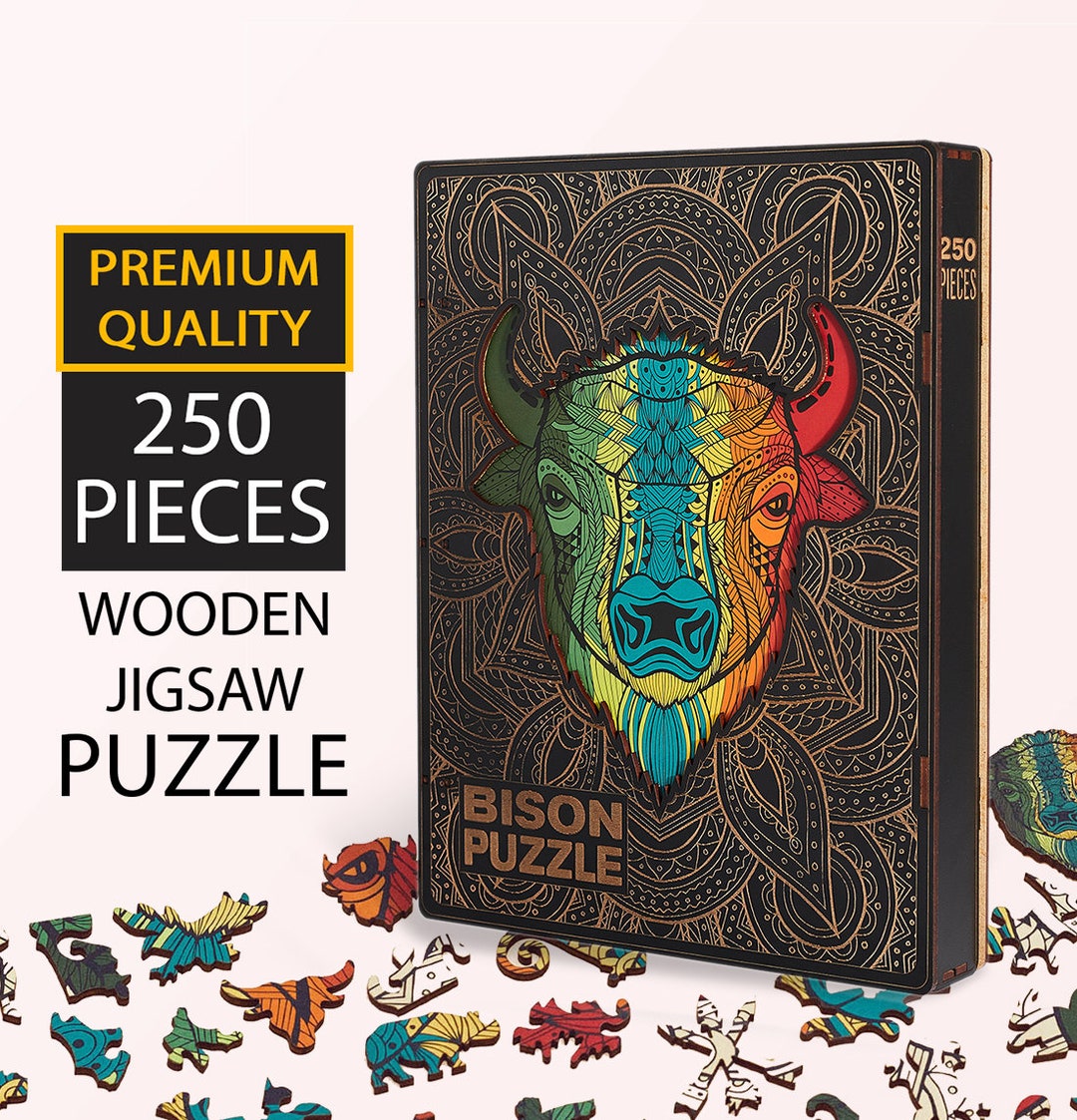 Bison Wooden Puzzle Laser Cut Jigsaw For Adults Games Gifts - Etsy Portugal