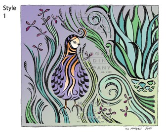 Quail Block Print - Etsy