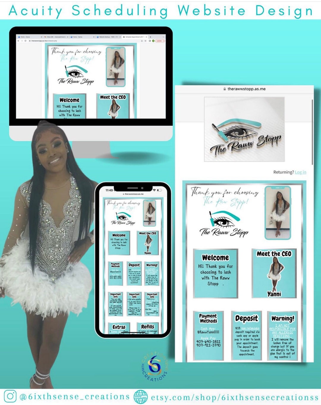 Custom Acuity Scheduling Design: Service Business Site Revamp - Etsy