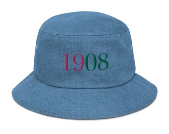 1908 Denim Bucket Hat - Etsy