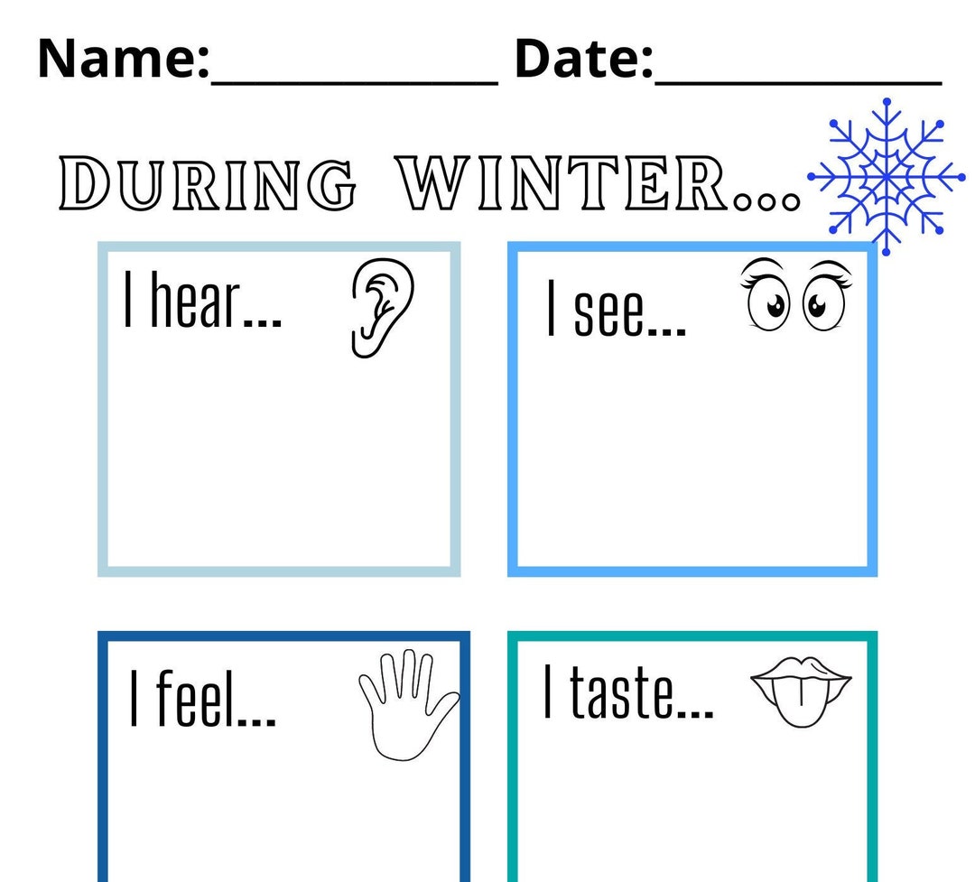 Teacher-created Resource | 5 Senses in Winter Activity, PDF Print ...