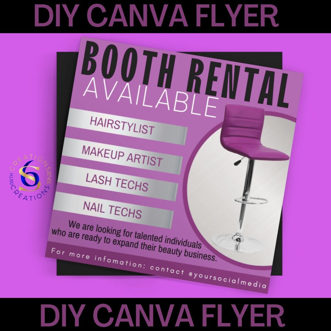 Booth Rental Flyer, D.I.Y Canva Booth for Rent Flyer Template. Editable ...