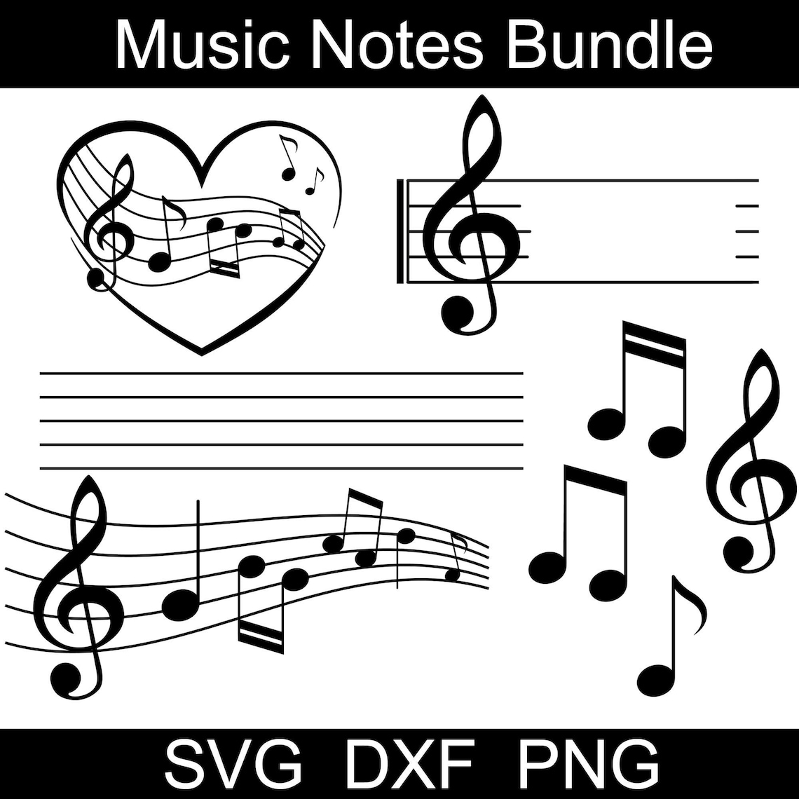 Music Notes SVG Bundle Music Notes for Digitial Download - Etsy