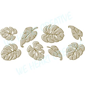 Monstera Leaf for Can Glass SVG Bundle, Libbey Glass 16oz Full Wrap ...