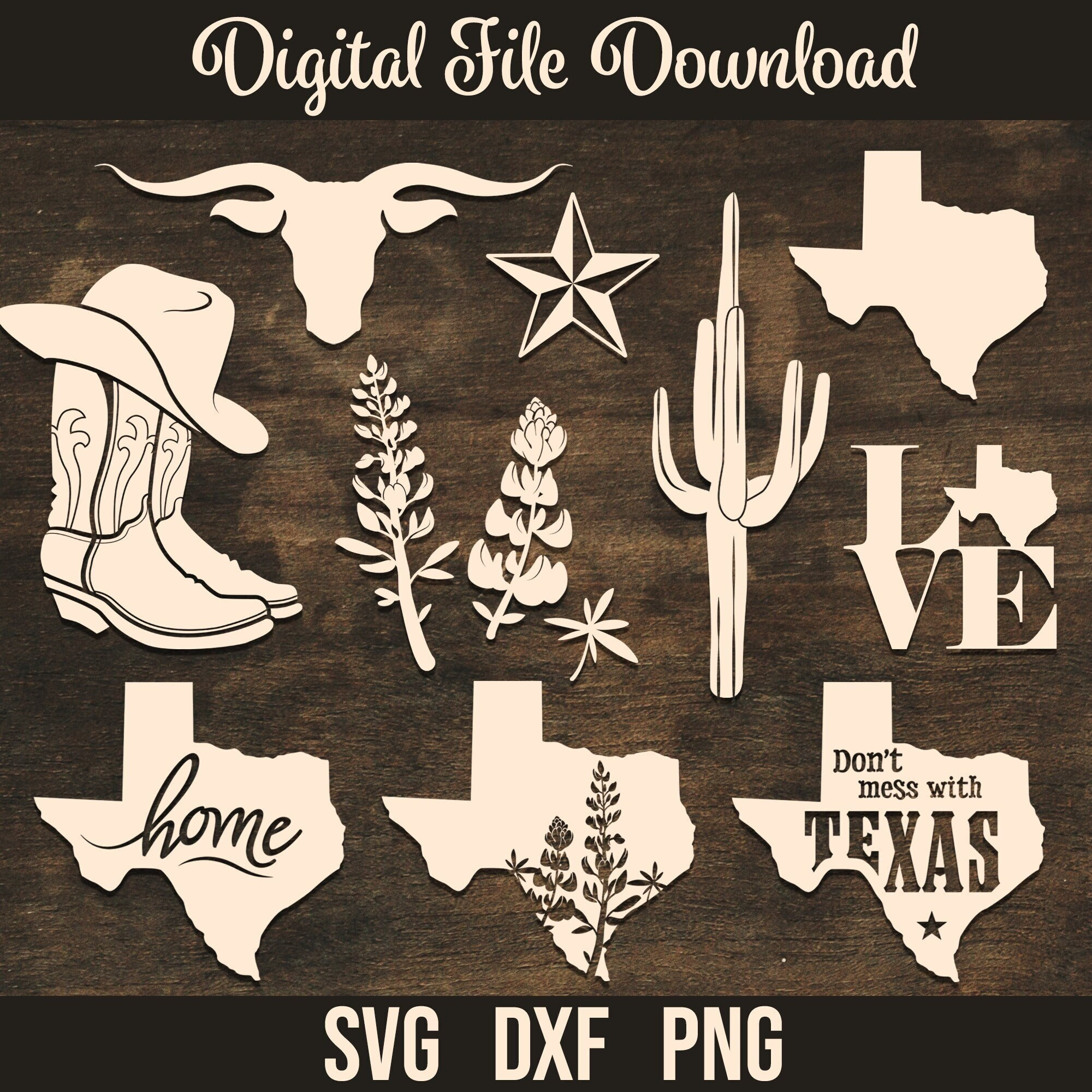 Texas SVG Bundle, Texas Shape, Home, Don't Mess With Texas, Digital ...