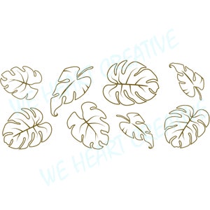 Monstera Leaf for Can Glass SVG Bundle, Libbey Glass 16oz Full Wrap ...