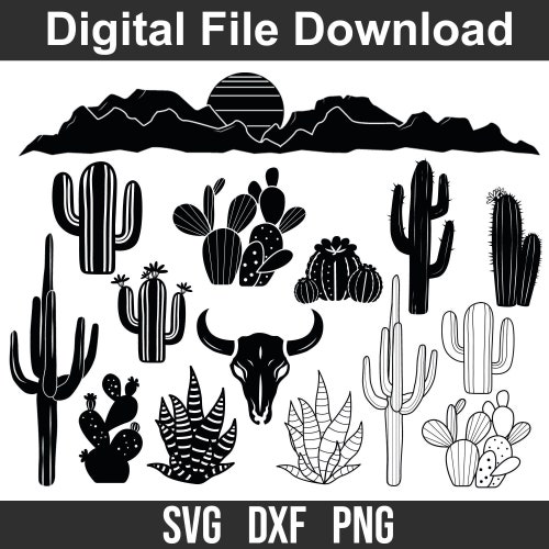 Cactus SVG Desert Landscape SVG Arizona Digital Download - Etsy