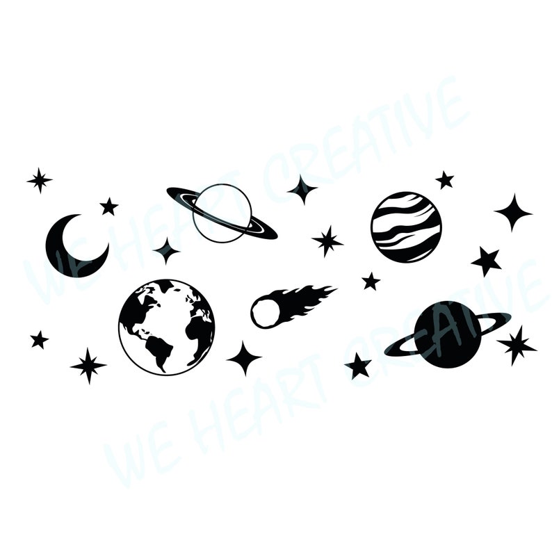 Space SVG for Can Glass Planets Digital Download Libbey - Etsy