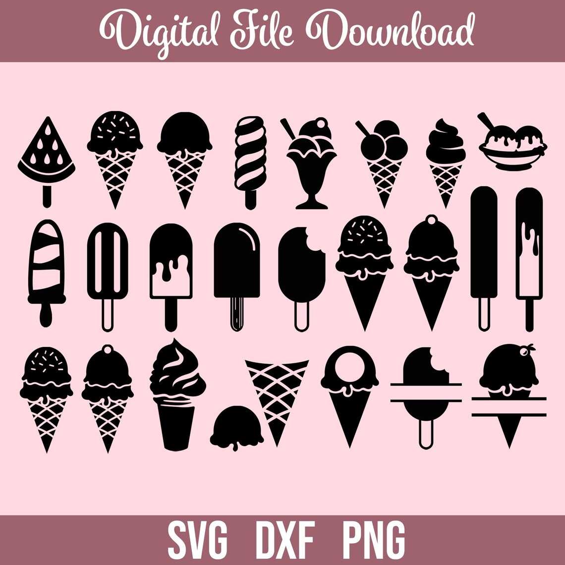 Ice Cream SVG Bundle Sundae Svg Files for Digital Download - Etsy