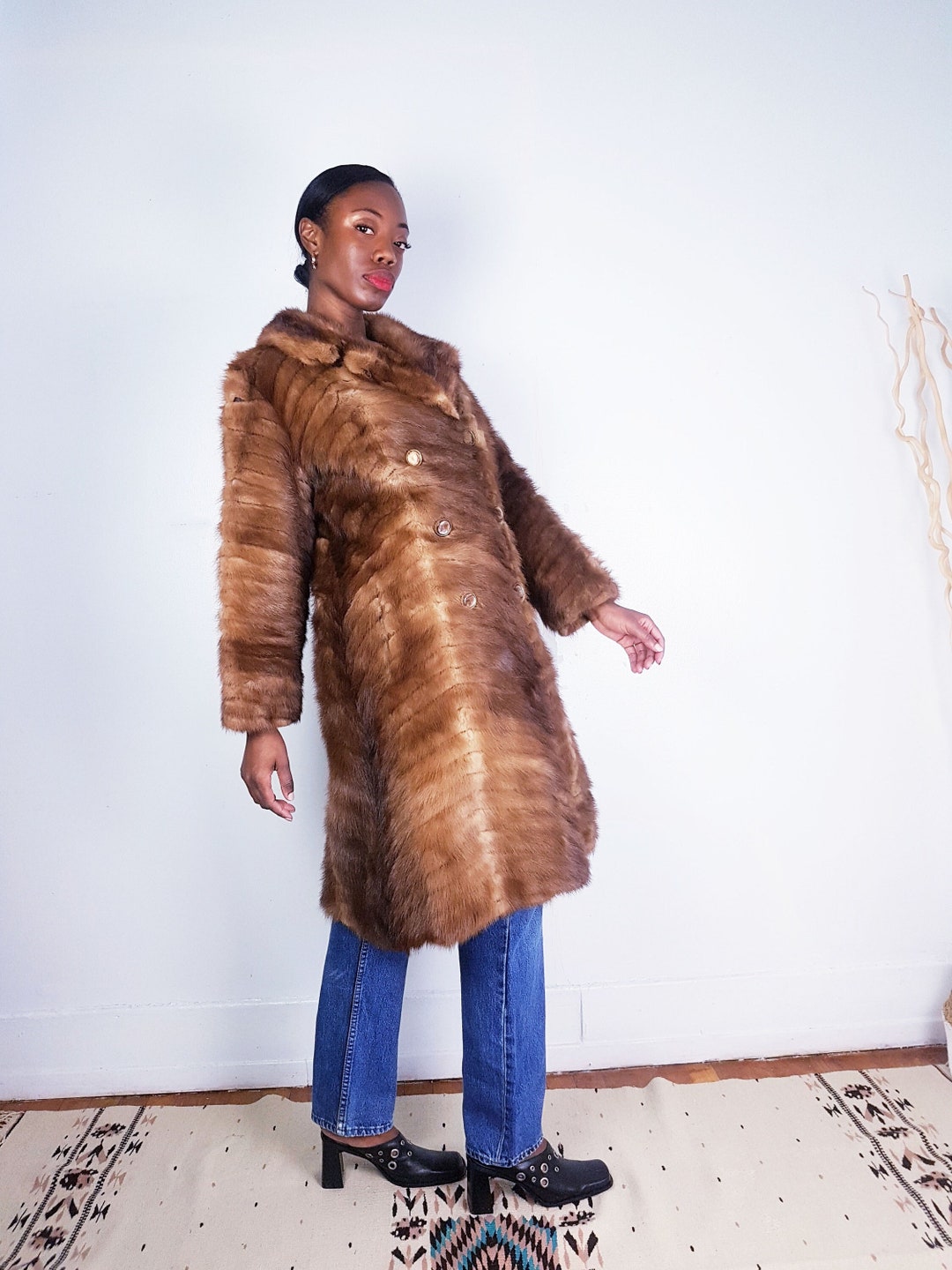 1960s Mink Fur Coat Vintage Brown Mink Fur Coat Vintage Brown Real Fur ...