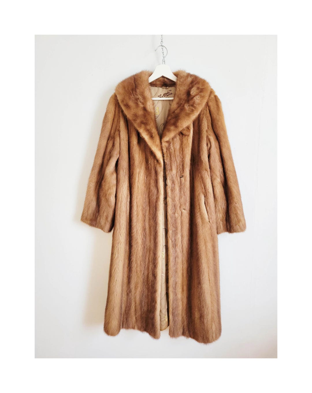 Vintage Brown Mink Fur Coat Size Medium 1960s Mob Wife Style Blonde ...