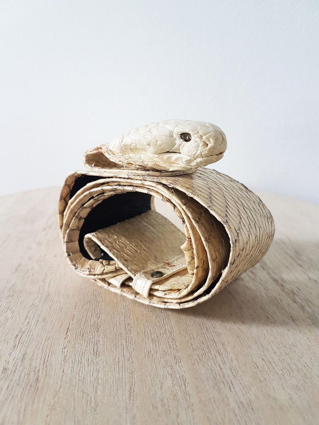 RARE Vintage Snakeskin Belt With Genuine Snake Head Buckle - Etsy