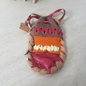 Vintage Leather Fringed Inuit Medicine Bag Set of 2, Made in Canada ...