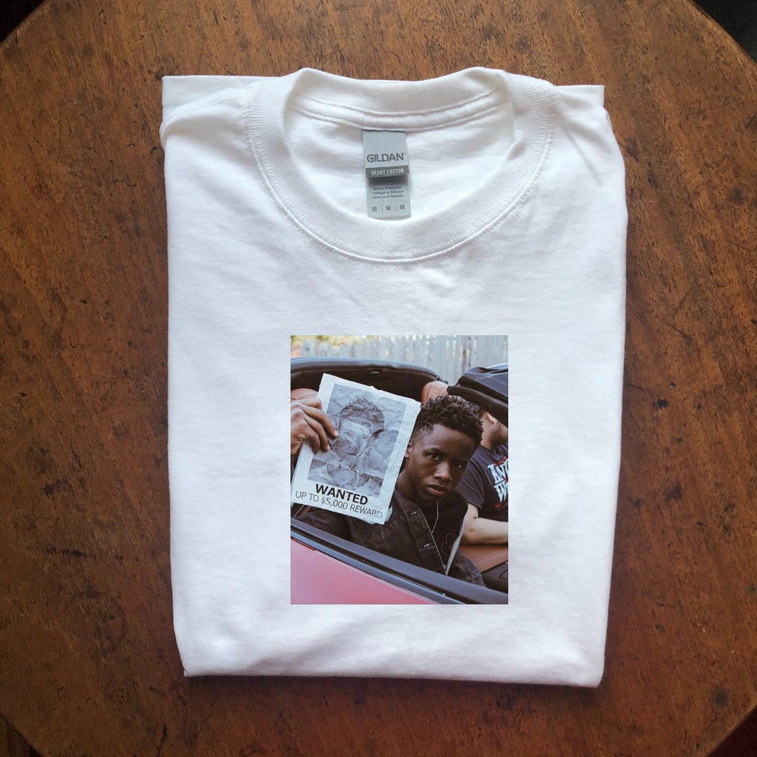 Tay K Wanted 5000 Reward White Graphic Vintage-style T-shirt (unisex ...