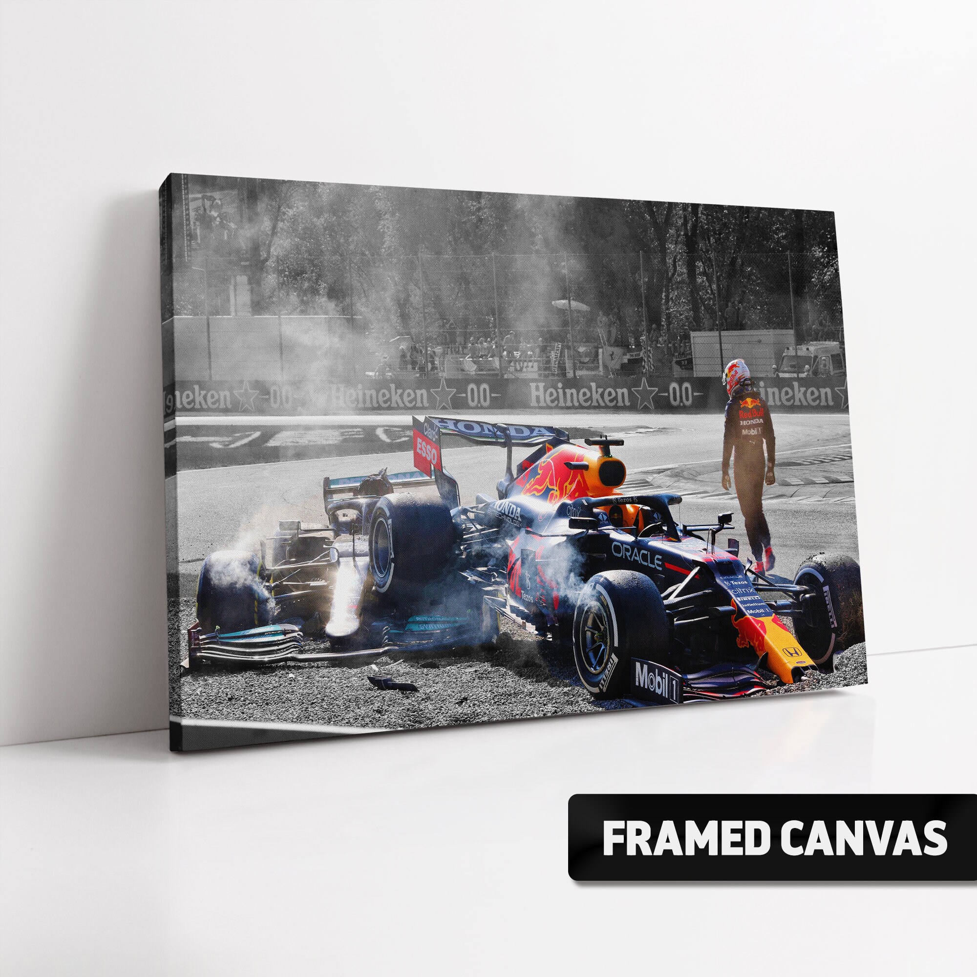 Max Verstappen Lewis Hamilton Canvas Print Monza GP Crash - Etsy