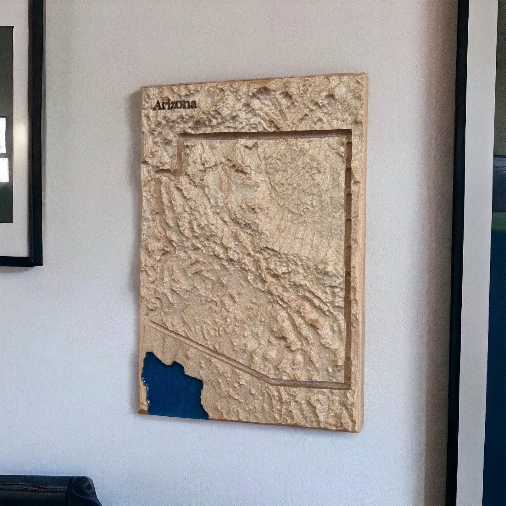 Arizona Wood Map | 3D Relief Map Decor | Unique Wedding Birthday ...