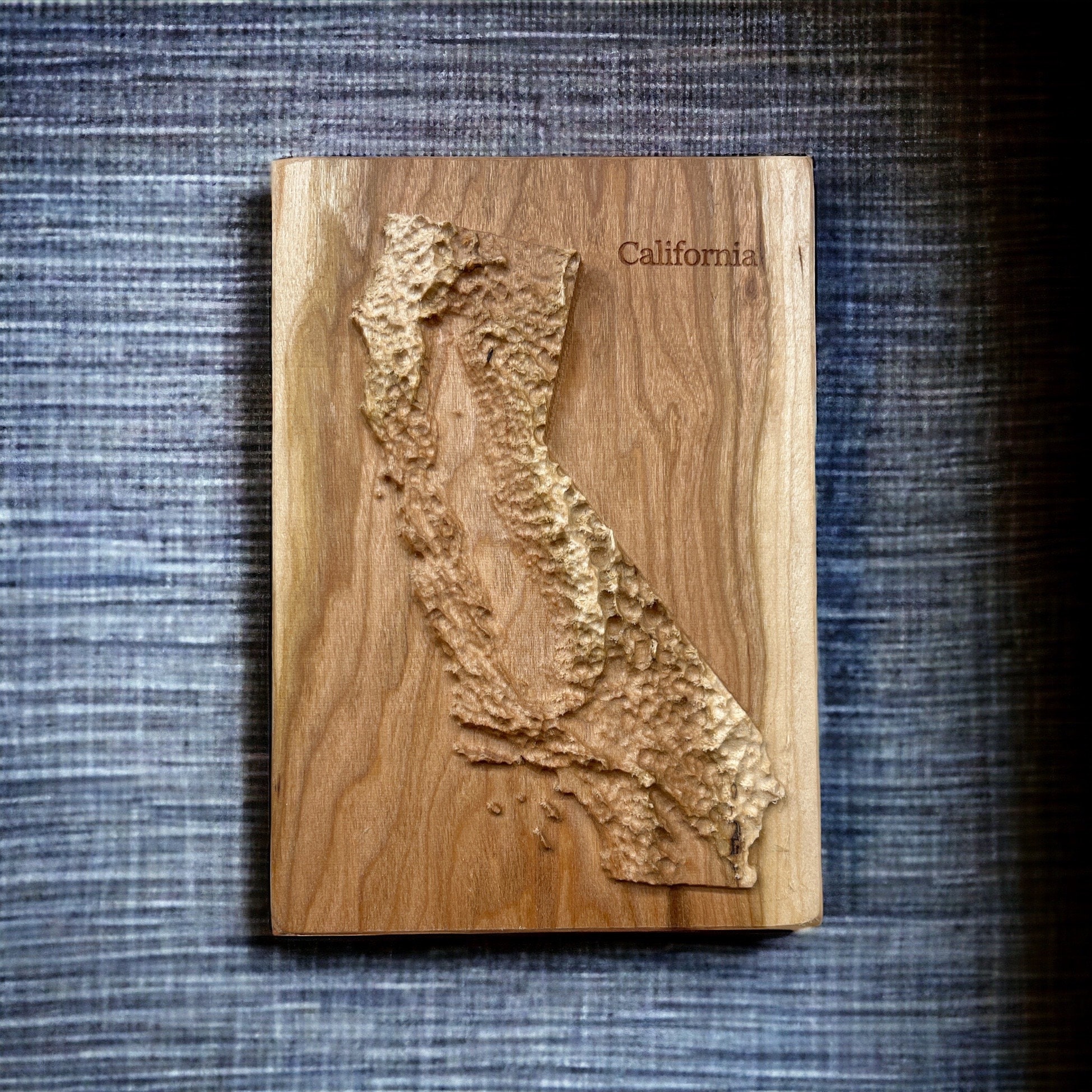 California Map Wood Carved Relief Map 3D Topographic Wooden Map Unique ...