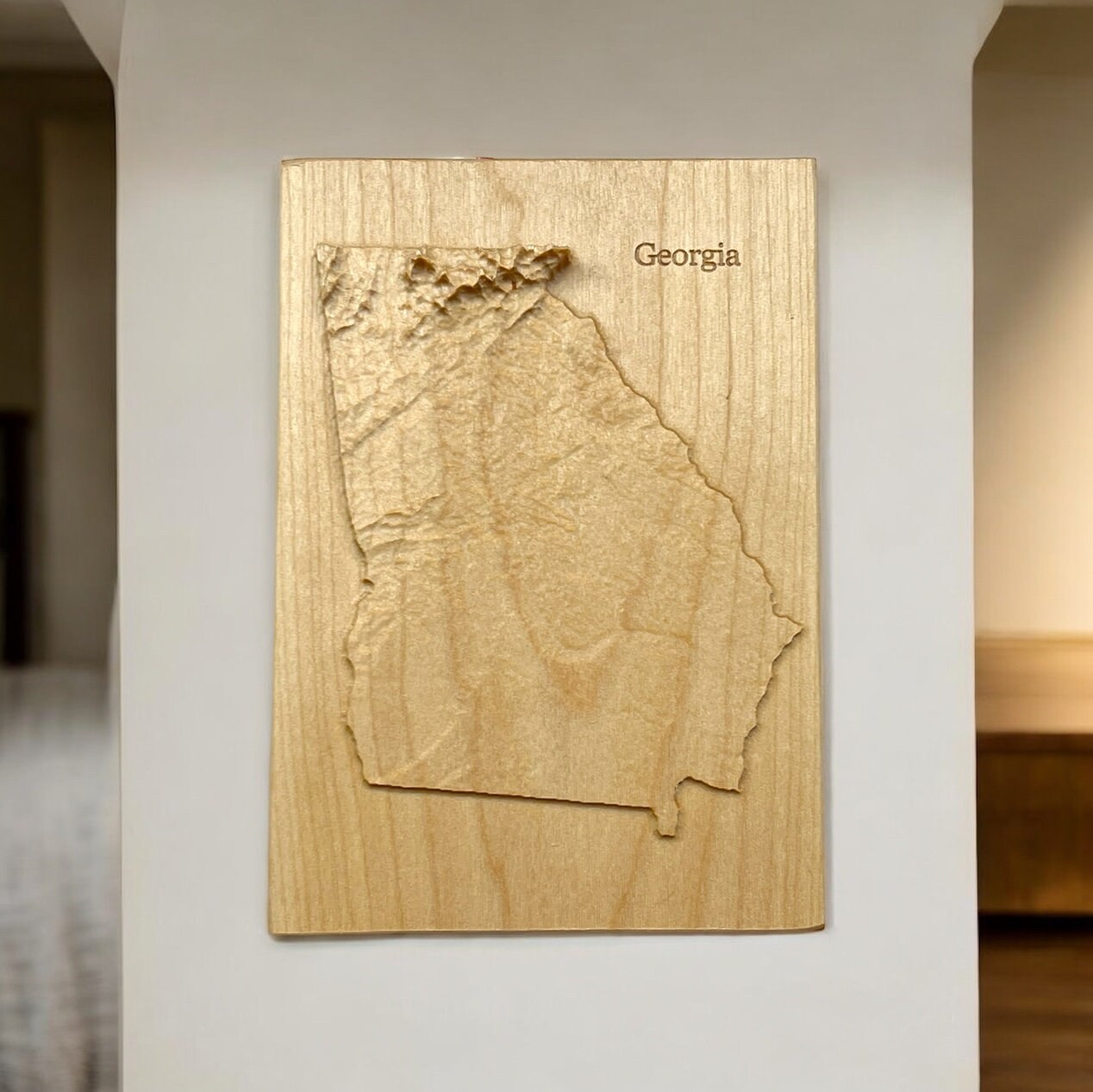 Georgia Topographic Map Treeline Terrains 3D Relief State Map Georgia ...