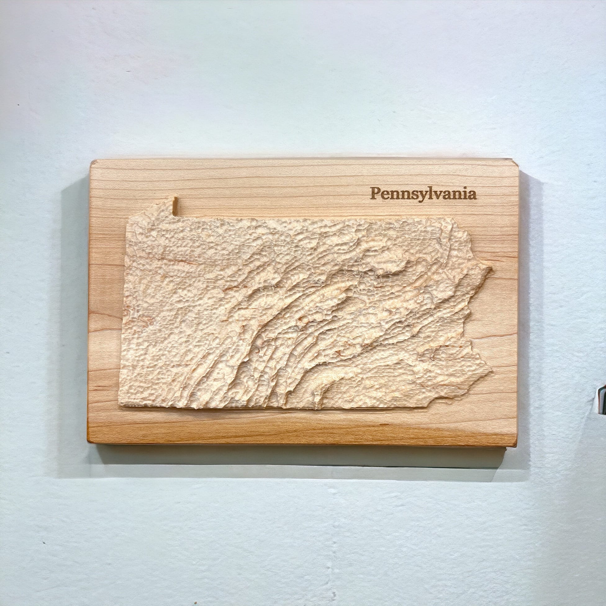 Pennsylvania Map Wood Carved Relief Map 3D Topographic Wooden Map ...