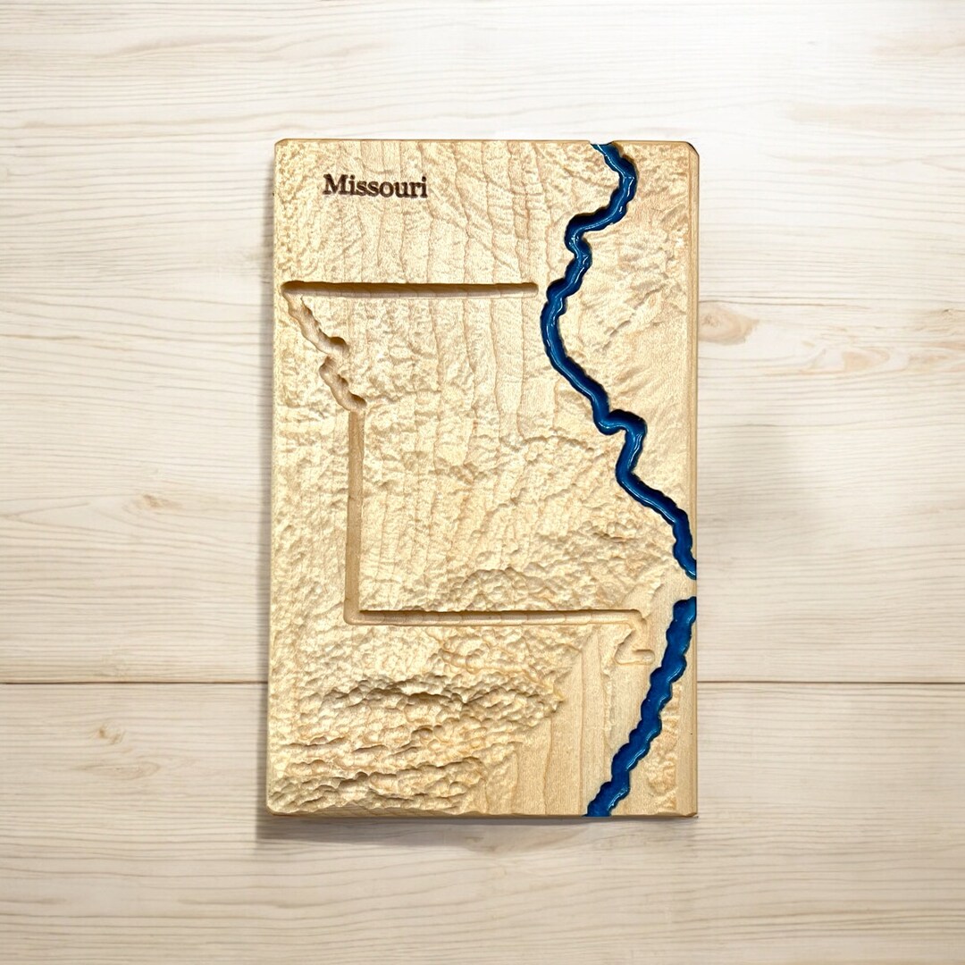 Missouri Topographic Map | Treeline Terrains | 3D Relief State Map ...