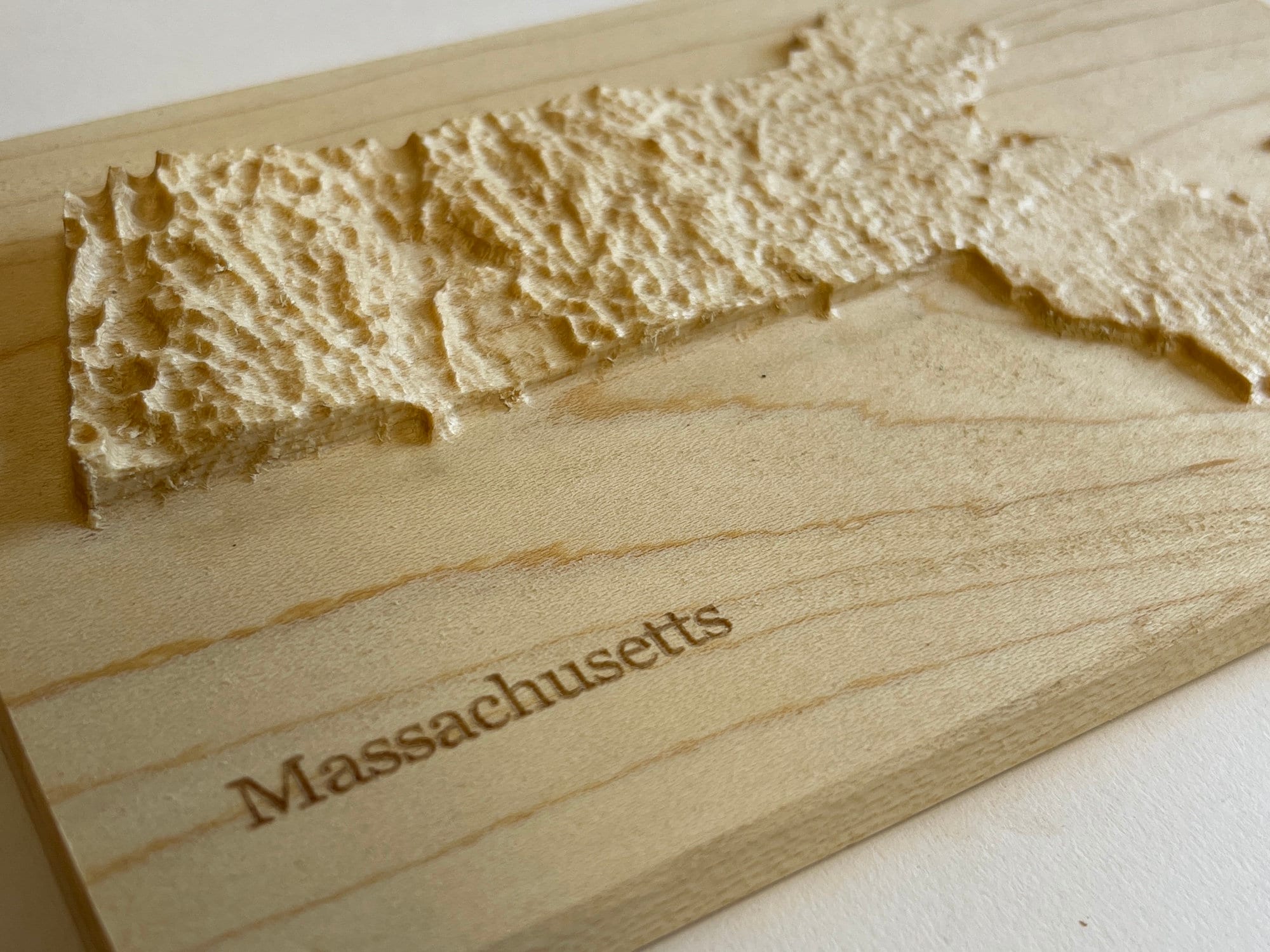 Massachusetts Map Wood Carved Relief Map 3D Topographic Wooden Map ...