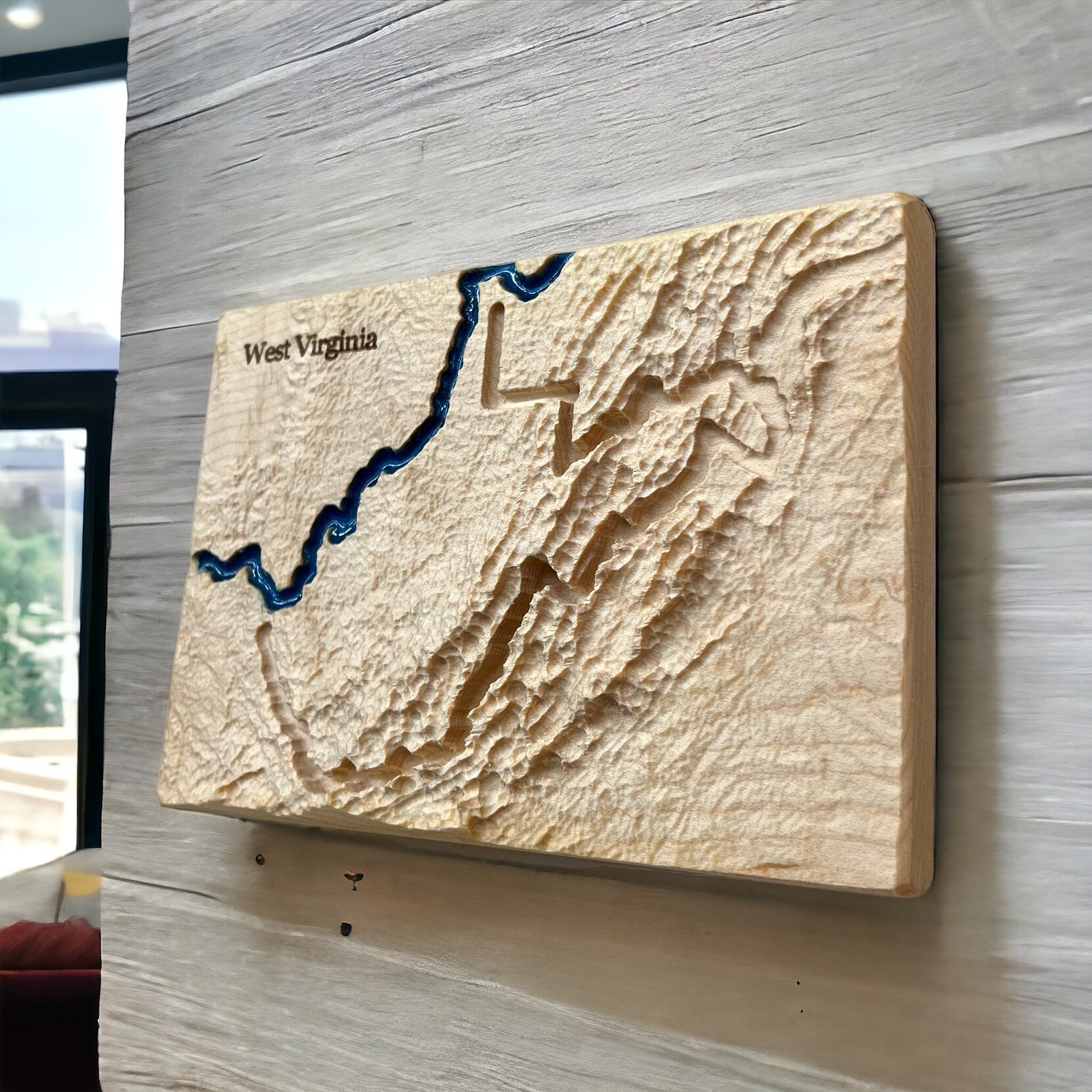 West Virginia Map West Virginia Wood Carved Relief Map West Virginia ...