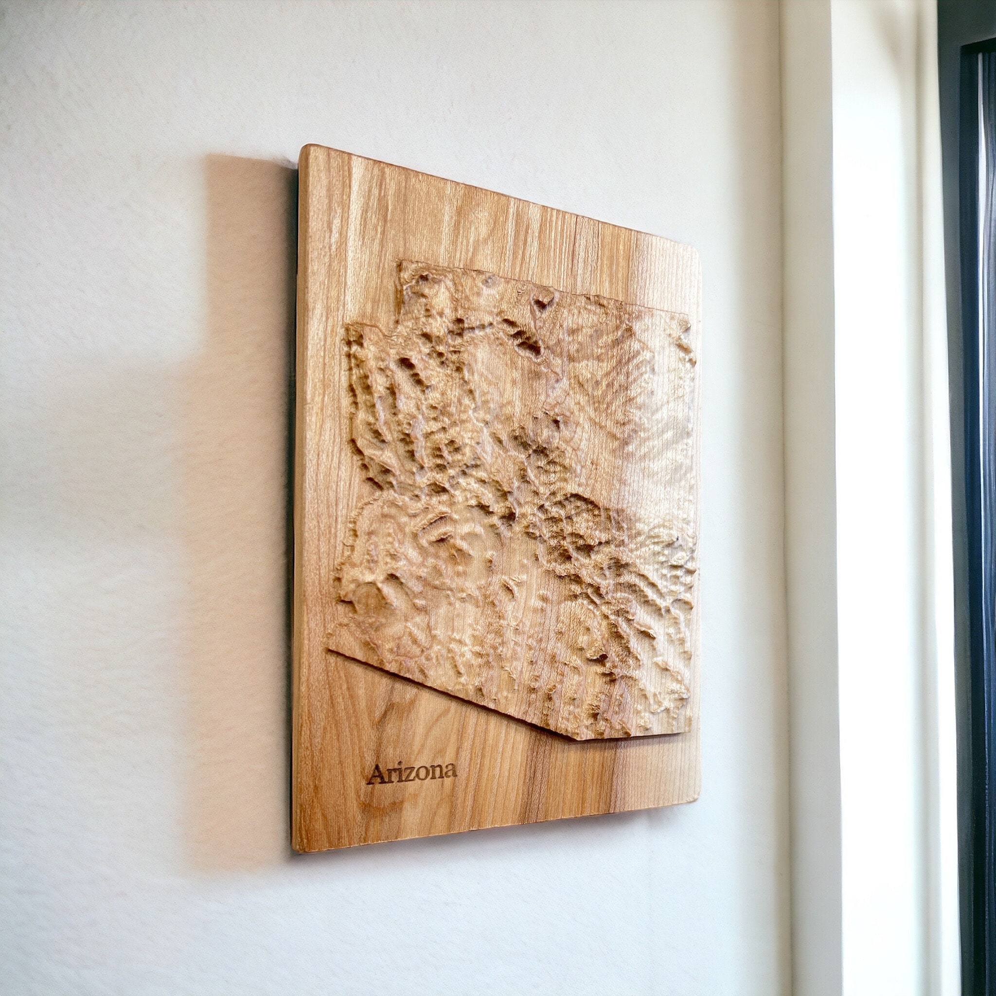 Arizona Map Wood Carved Relief Map 3D Topographic Wooden Map Unique ...