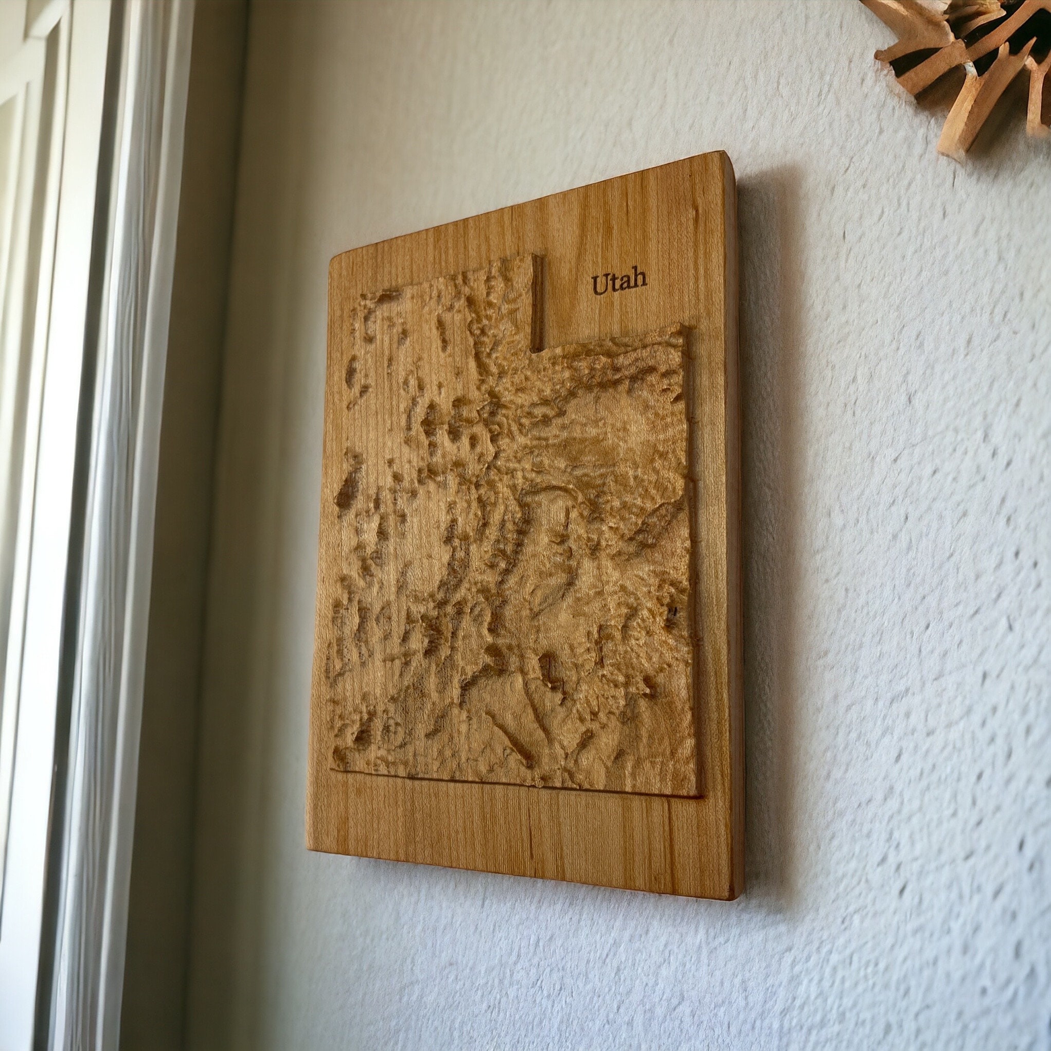 Utah Map Wood Carved Relief Map 3D Topographic Wooden Map Unique ...