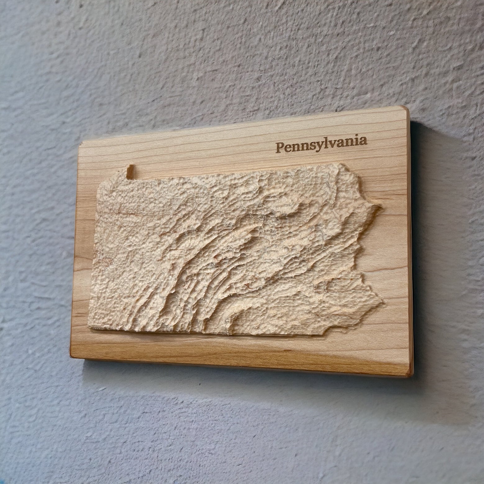 Pennsylvania Map Wood Carved Relief Map 3D Topographic Wooden Map ...