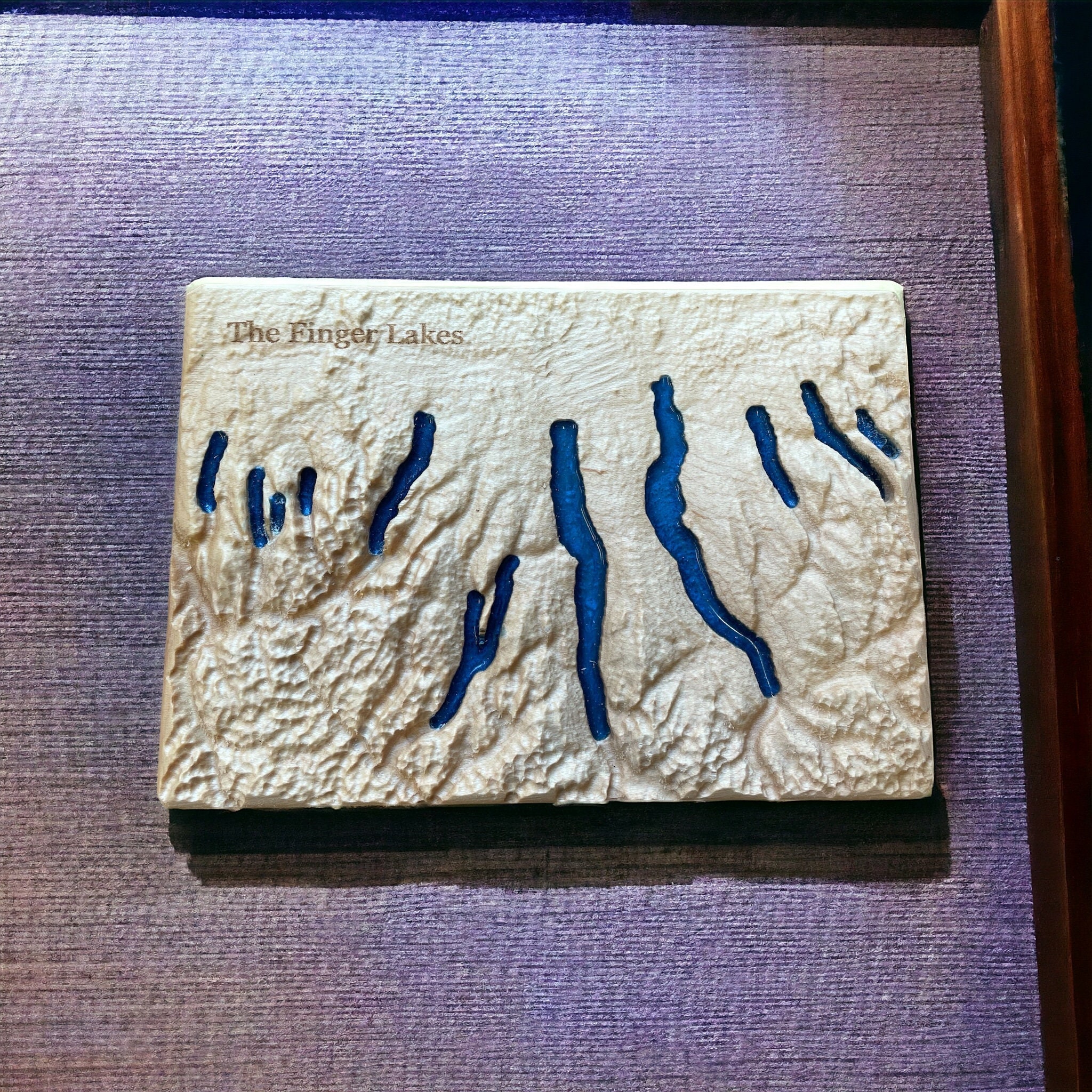 Finger Lakes 3D Relief Map Finger Lakes Wood Epoxy Art Finger Lakes New ...