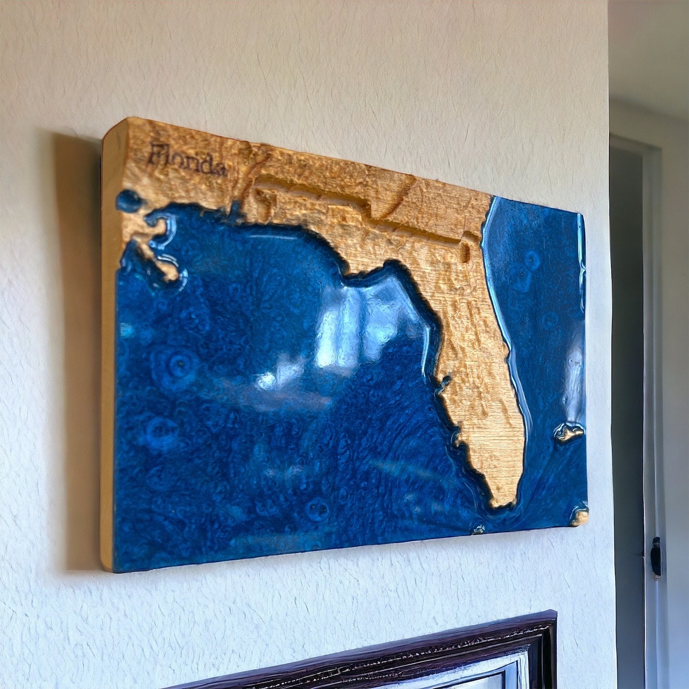 Florida Wall Decor 3D Relief Map Unique Wedding Birthday Housewarming ...