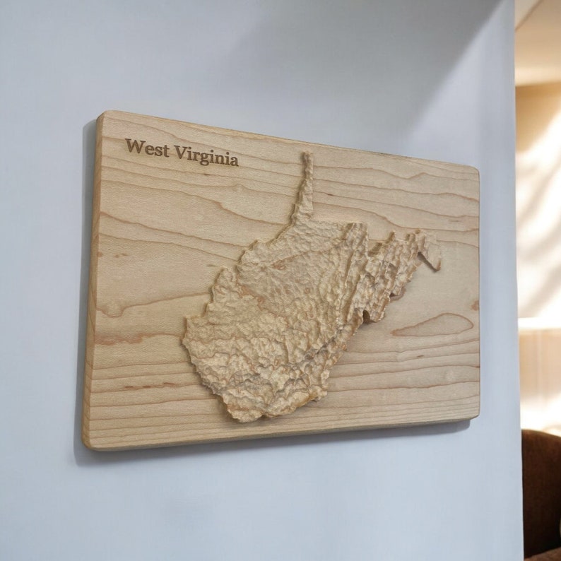 West Virginia Map | West Virginia Wood Carved Relief Map | West ...