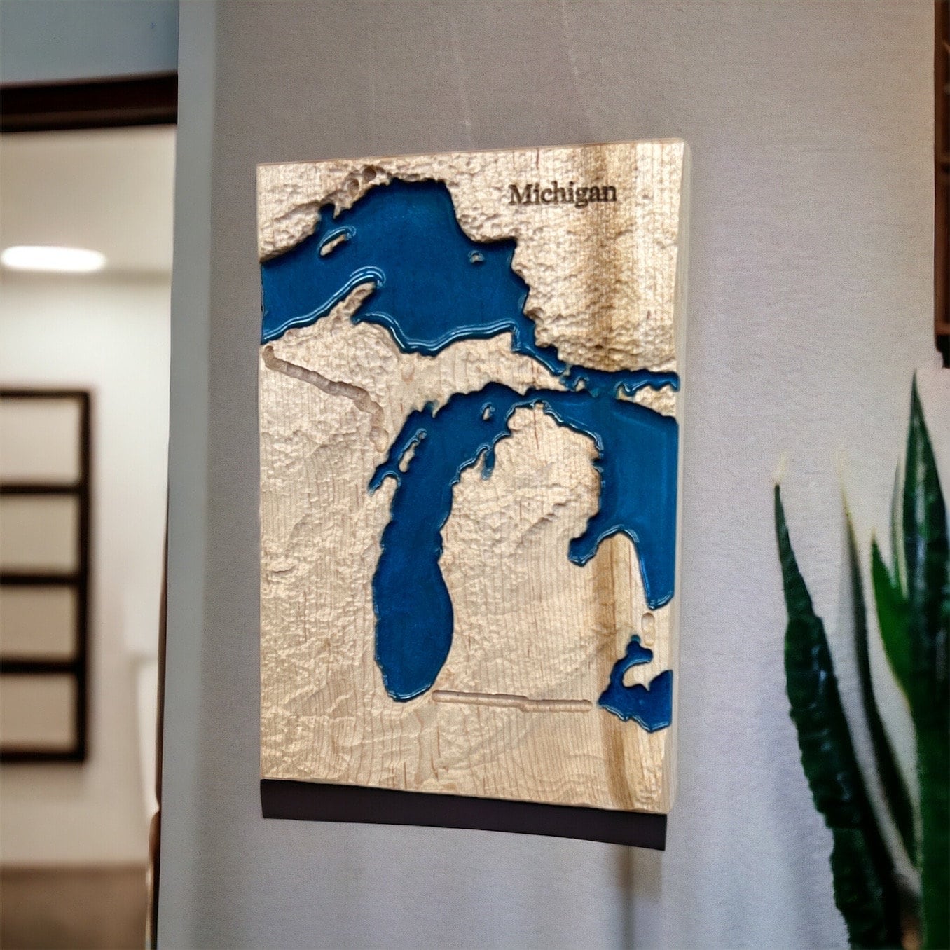 Michigan Wood Map 3D Relief Map Decor Unique Wedding Birthday ...