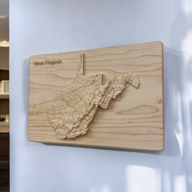 West Virginia Map | West Virginia Wood Carved Relief Map | West ...