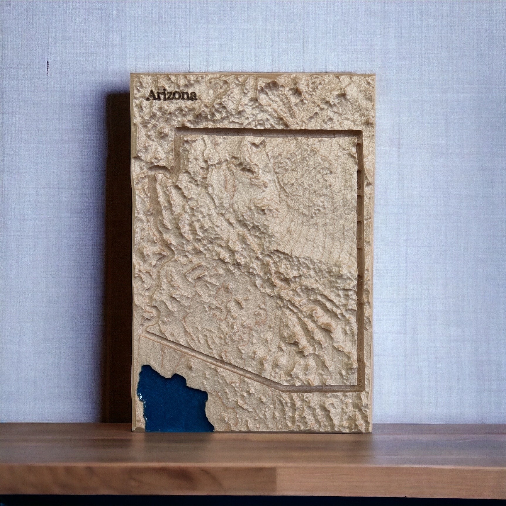 Arizona Wood Map | 3D Relief Map Decor | Unique Wedding Birthday ...