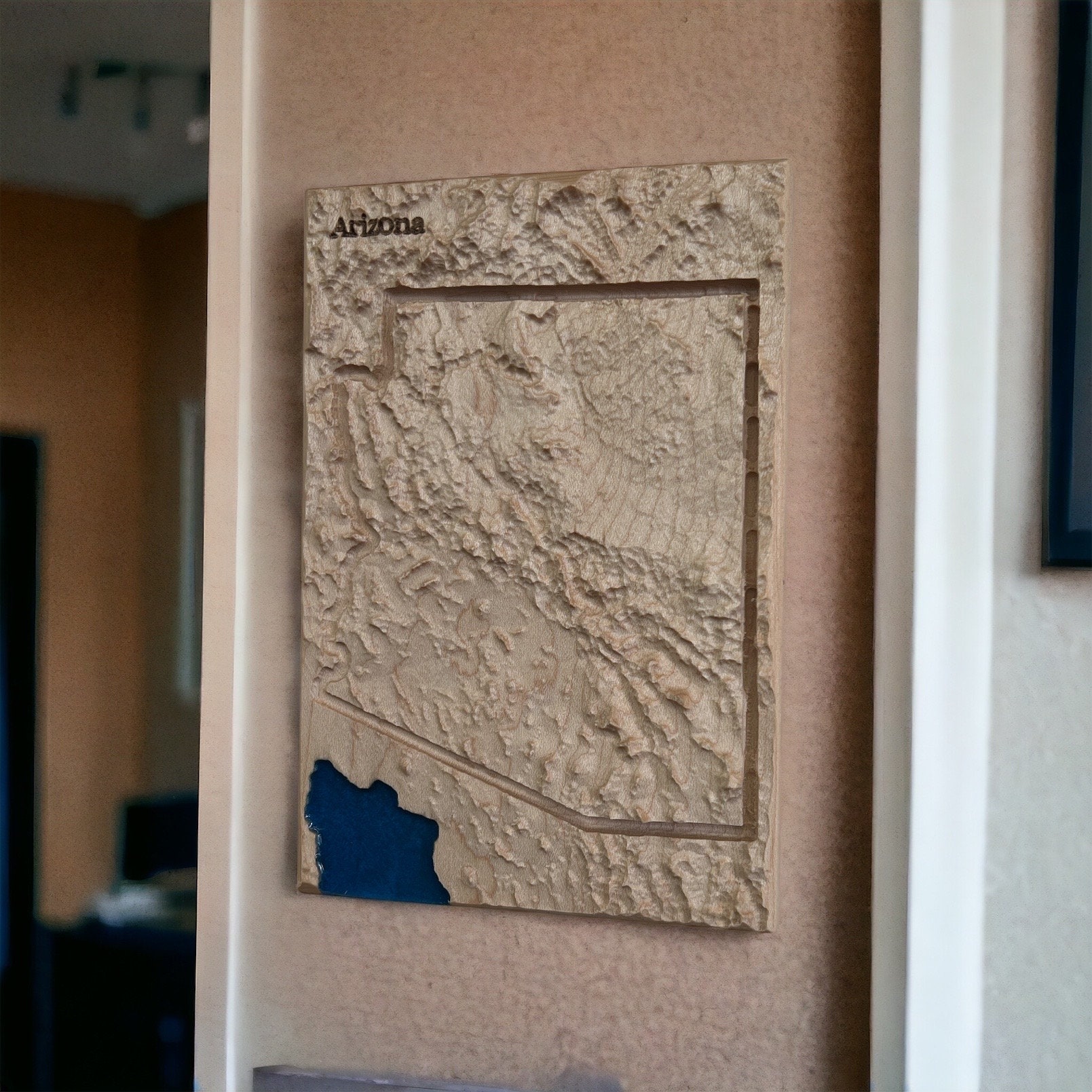 Arizona Wood Map | 3D Relief Map Decor | Unique Wedding Birthday ...