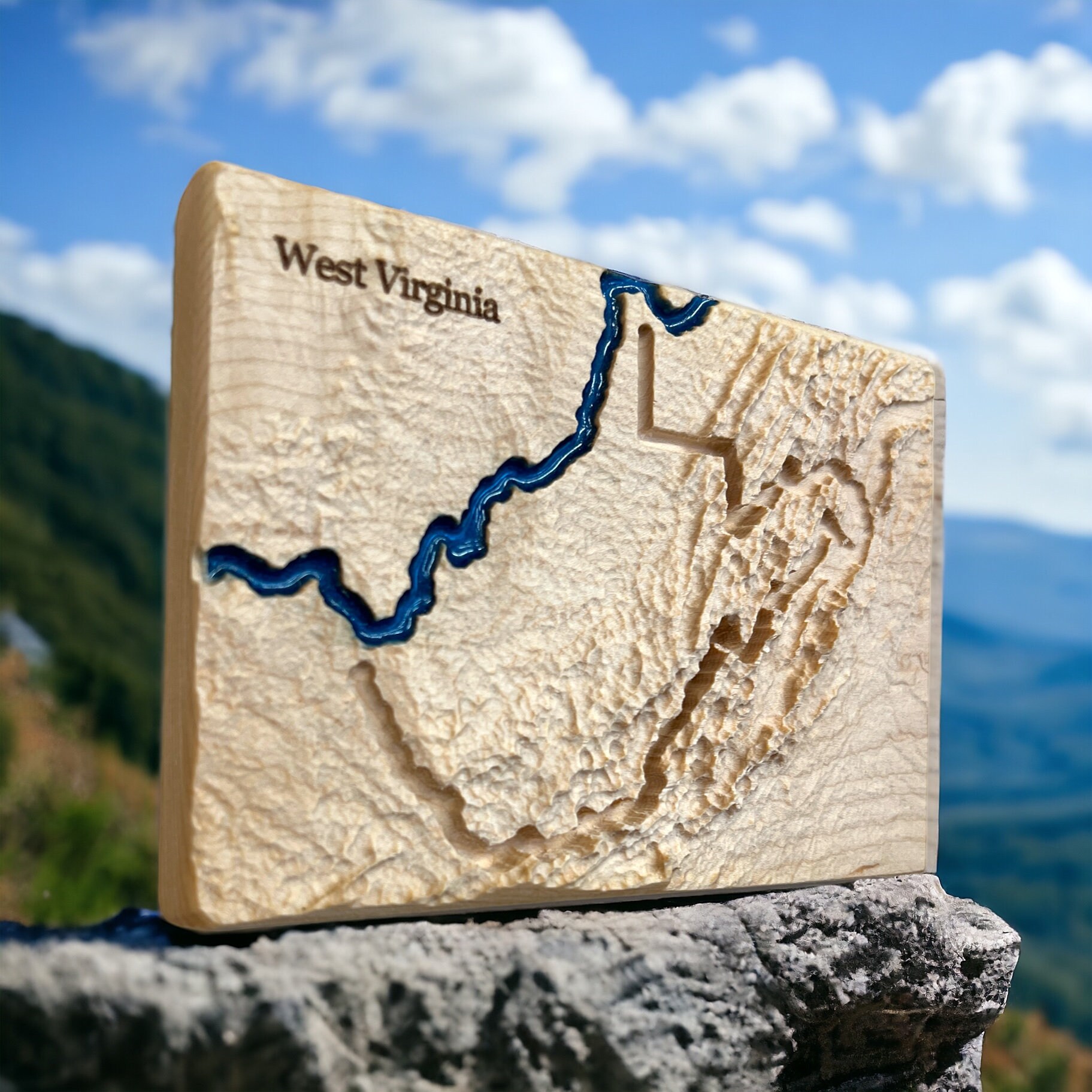 West Virginia Map | West Virginia Wood Carved Relief Map | West ...