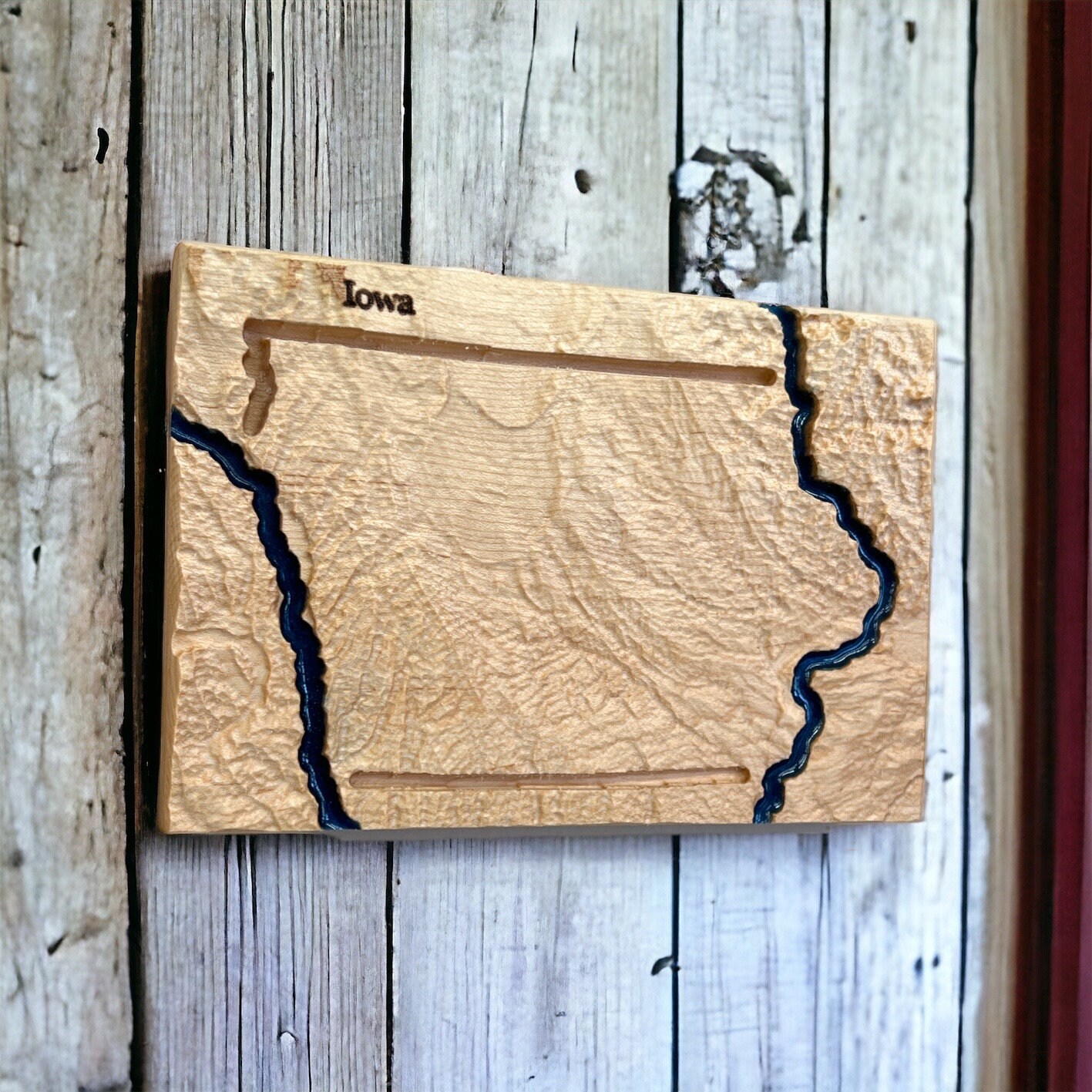 Iowa Wood Map 3D Relief Map Decor Unique Wedding Birthday Housewarming ...