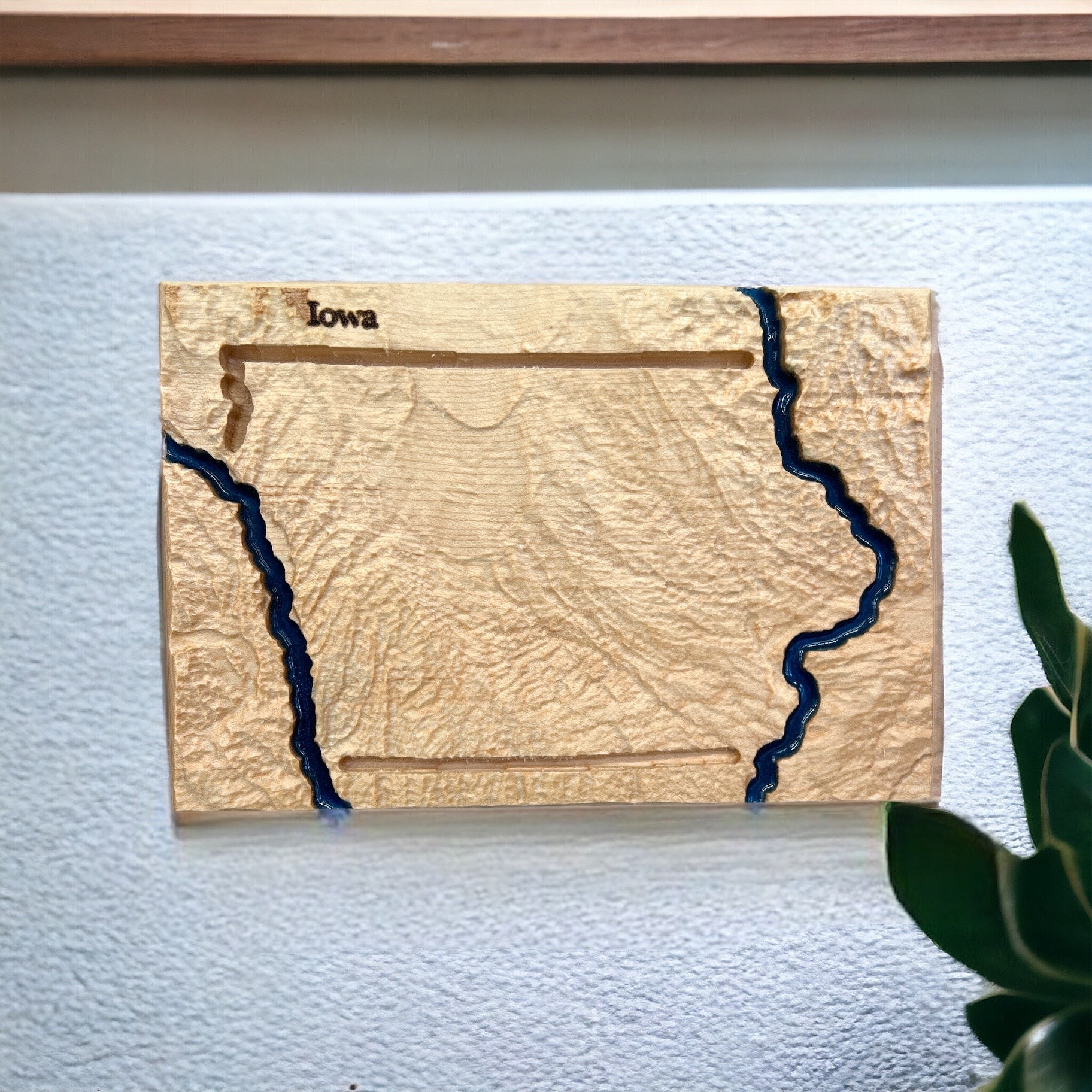 Iowa Wood Map 3D Relief Map Decor Unique Wedding Birthday Housewarming ...