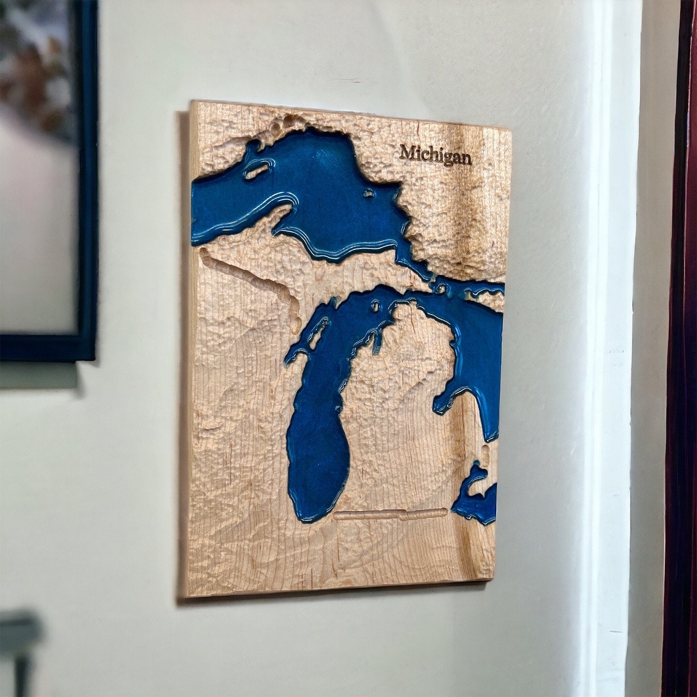 Michigan Wood Map | 3D Relief Map Decor | Unique Wedding Birthday ...