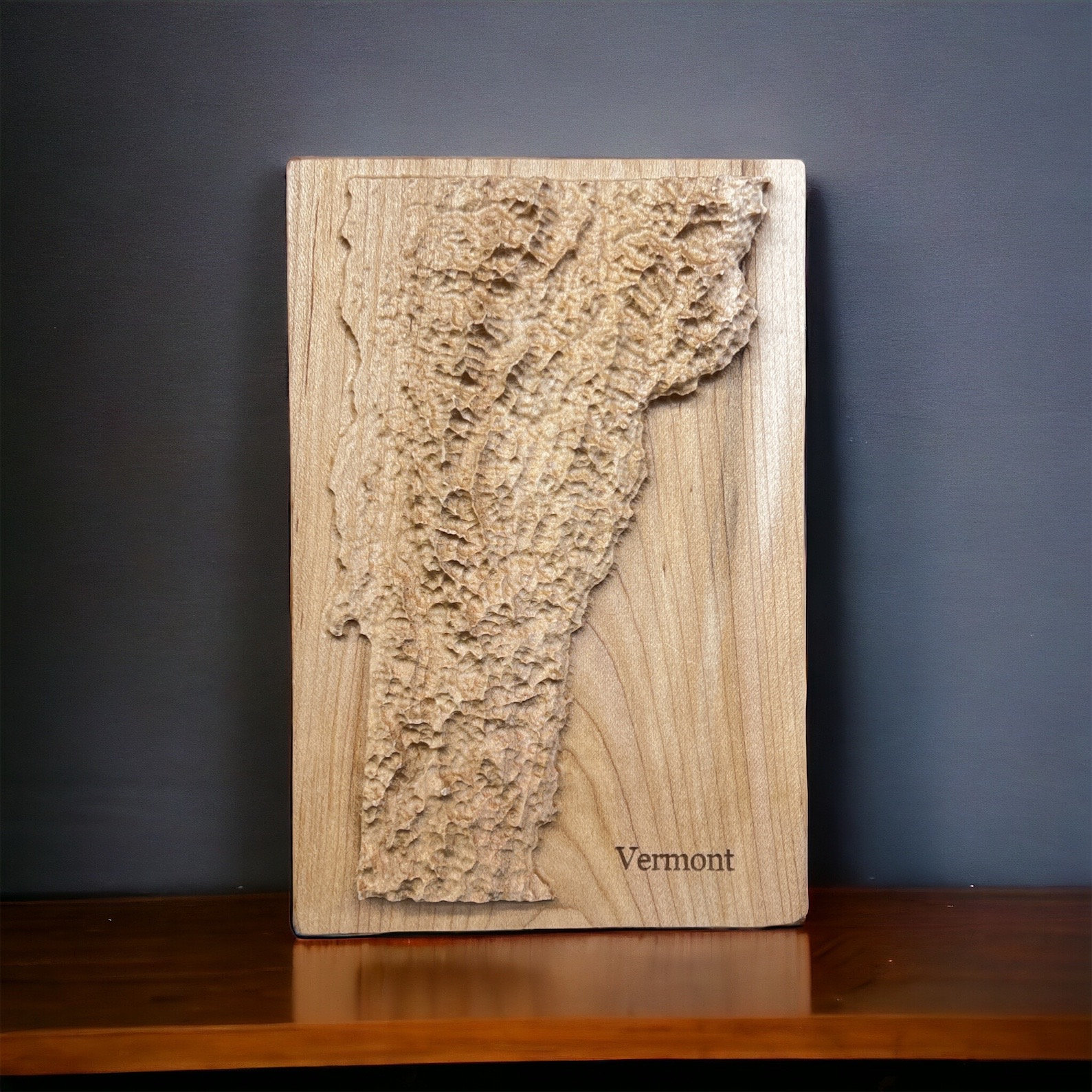 Vermont Map Treelineterrains Wood Relief Map 3D Topographic Wooden Map ...