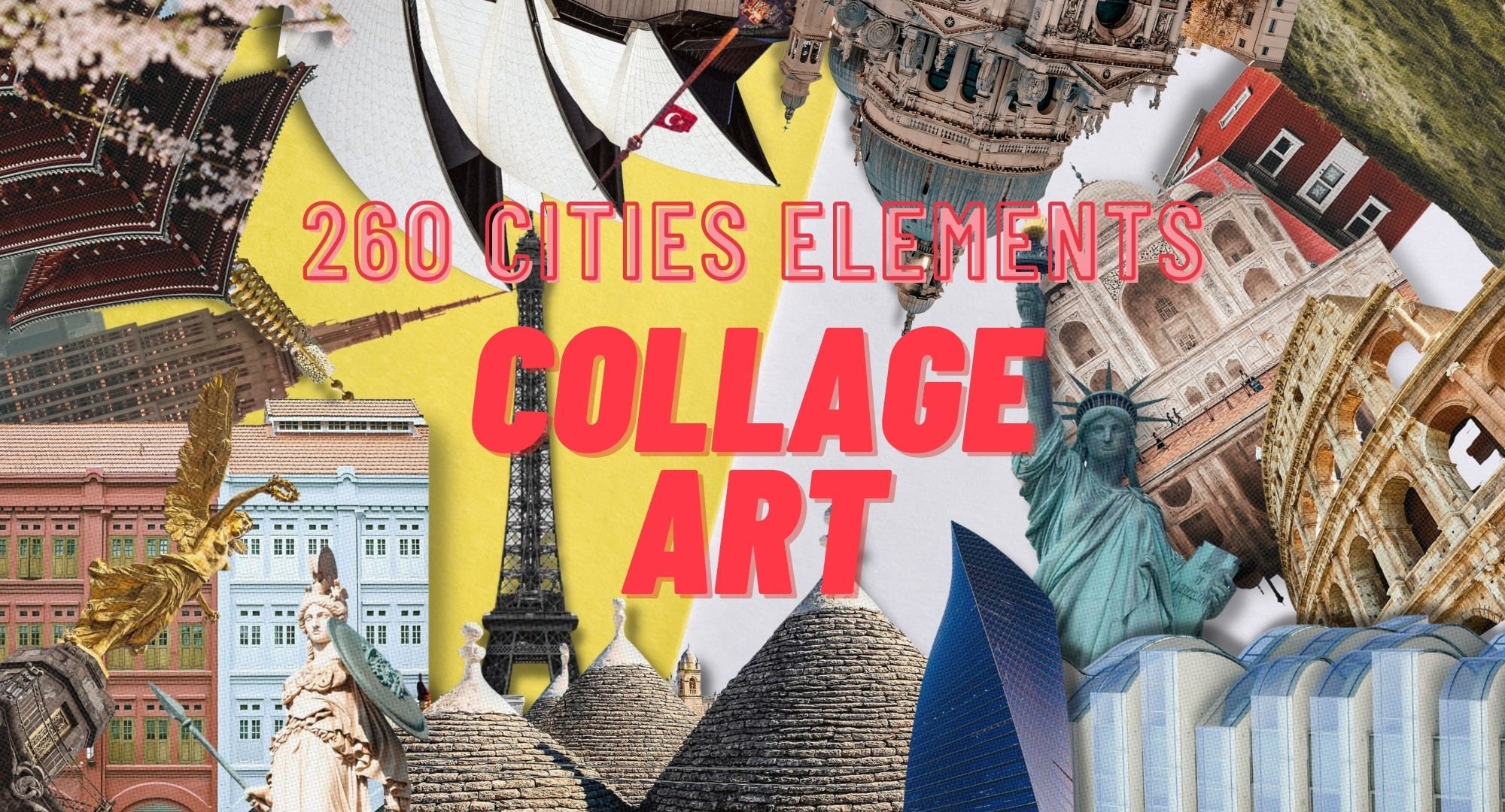 Vintage Collage Cities Set, Collage Cut-outs, Collage Creator, Magazine ...