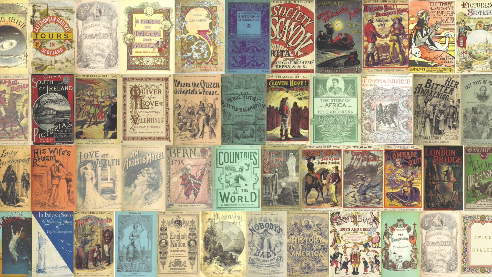 51 Old Book Covers, Vintage, Printable Ephemera, Collage Sheet, Digital ...