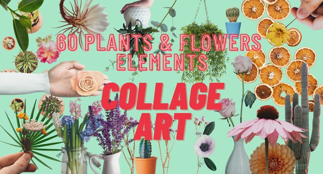 Vintage Collage Plants and Flowers, Collage Cut-outs, Magazine Cut Outs ...