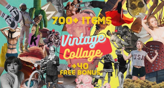 Vintage Collage Kit Collage Cut-outs Magazine Cut Outs | Etsy