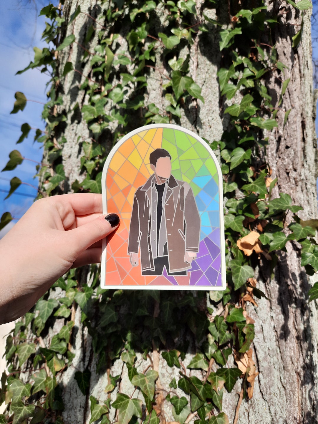 Dean Winchester Stained Glass Window Bumper Sticker - Etsy