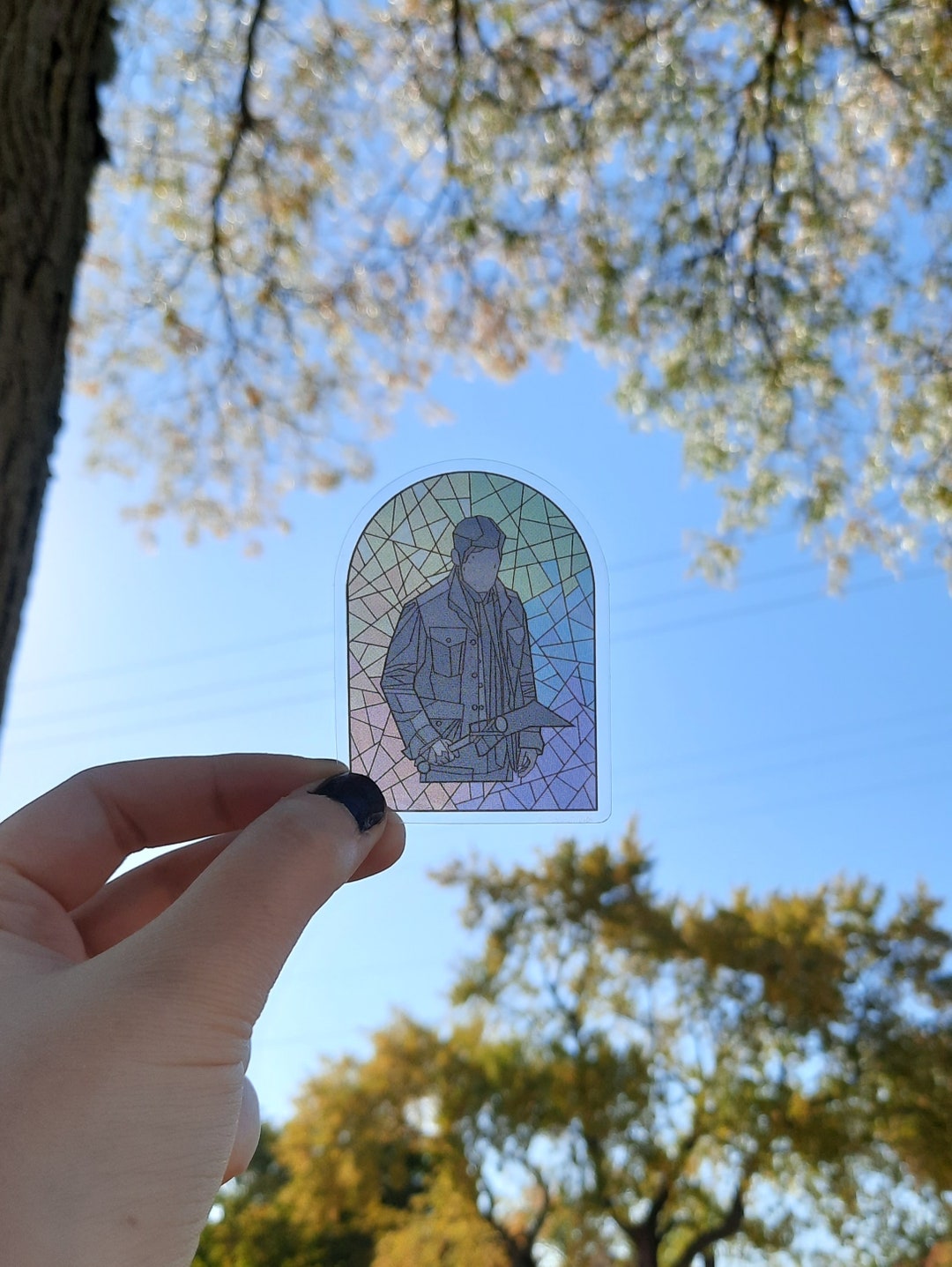 Purgatory Dean Winchester Stained Glass Sticker - Etsy